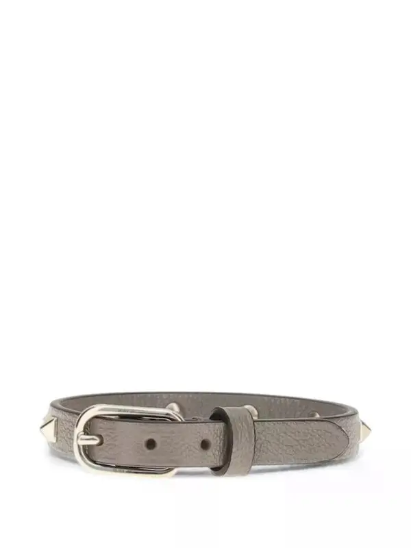 Valentino Garavani Rockstud Spike Leather Bracelet - Grey