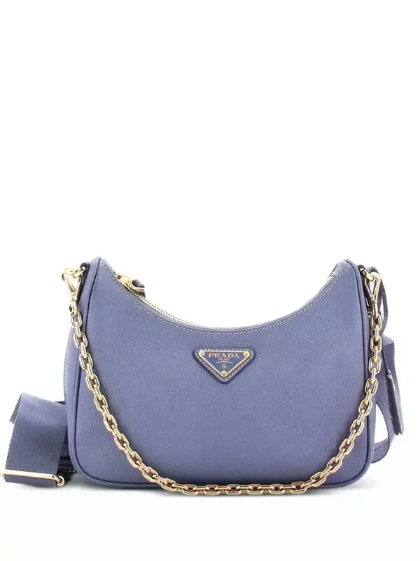 Prada Re-edition 2005 Shoulder Bag Saffiano Leather Small Crossbody Bag - Blue