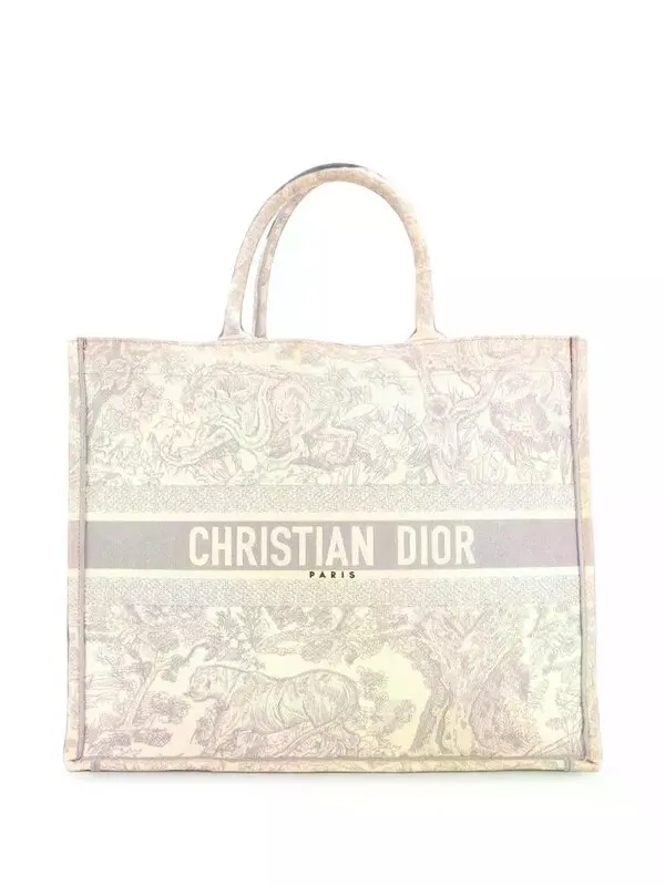 Dior Book Embroidered Canvas Large Tote Bag