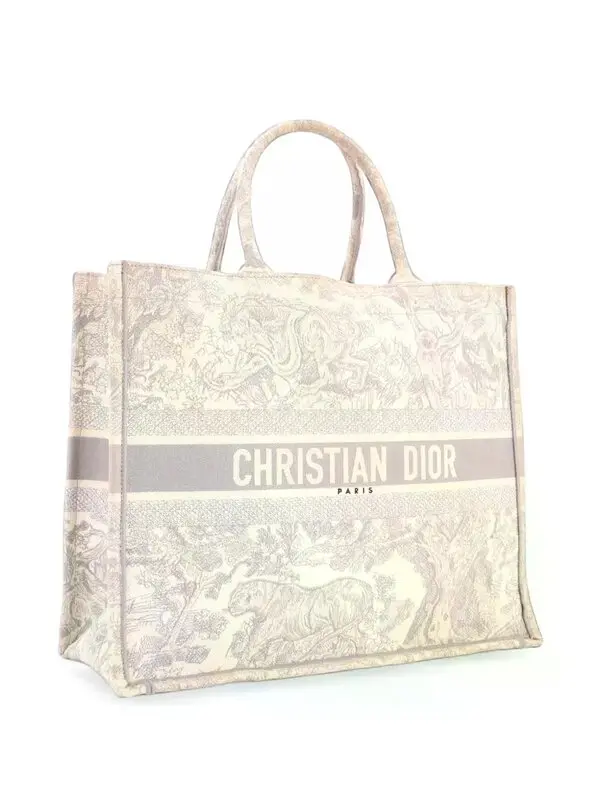 Dior Book Embroidered Canvas Large Tote Bag