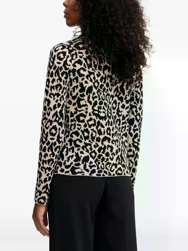 MORGAN Leopard-print Button-up Cardigan