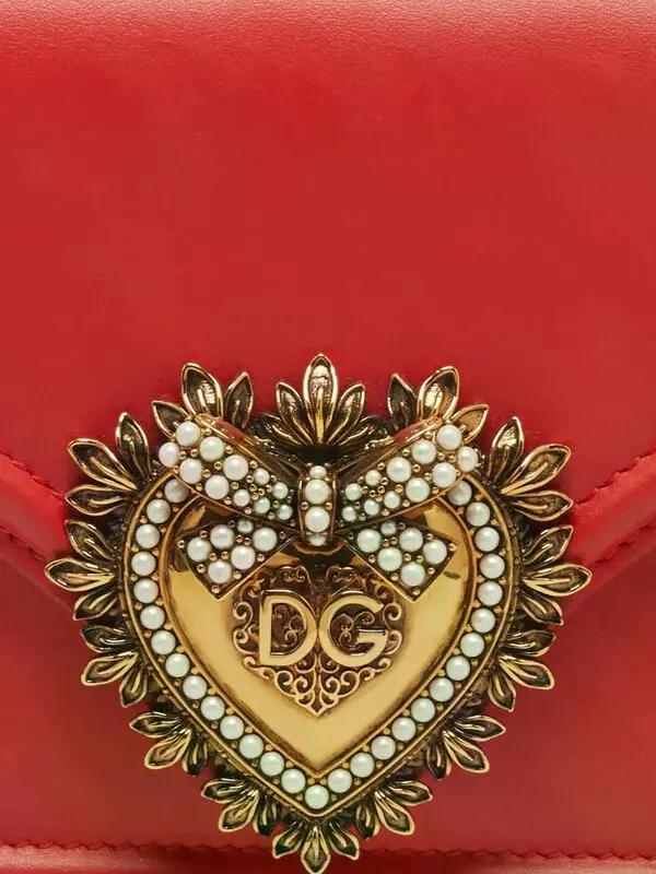Dolce & Gabbana Small Devotion Leather Tote Bag - Red