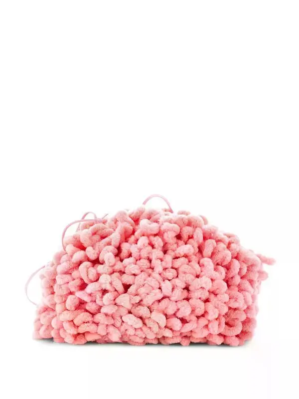 Bottega Veneta The Wave Pouch Twisted Chenille Mini Crossbody Bag - Pink