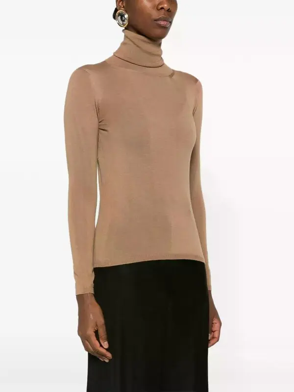 Max Mara Roll-neck Long-sleeve Sweater - Brown