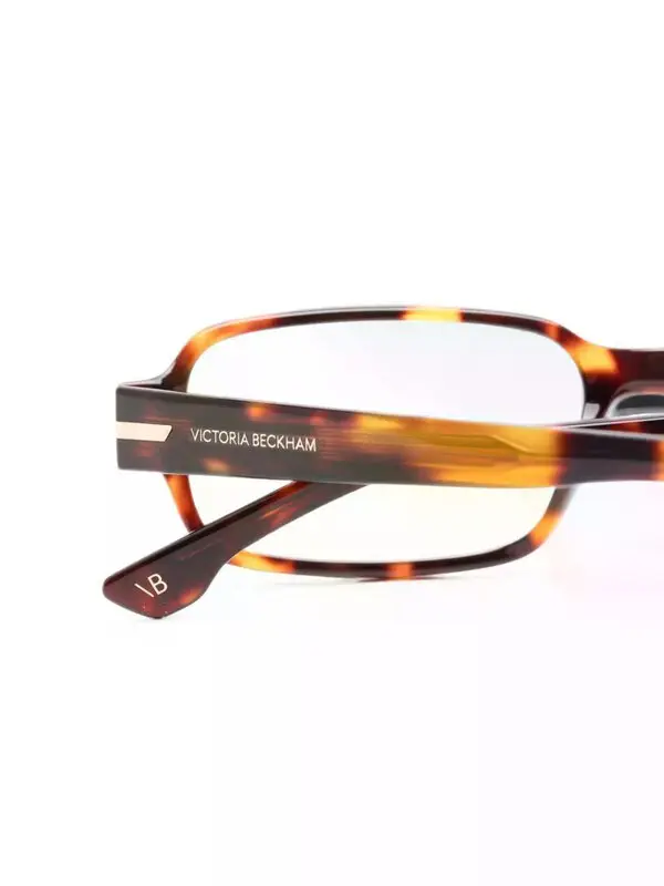 Victoria Beckham Tortoiseshell-effect Rectangle-frame Glasses