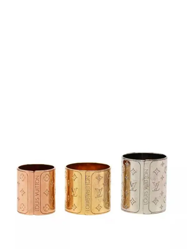 LOUIS VUITTON 2016 Brass Nanogram Ring Set Costume Ring