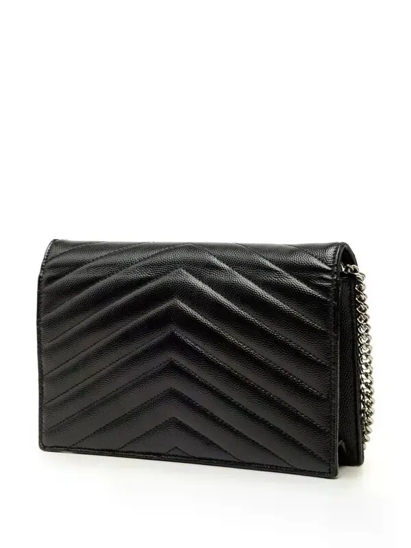 Saint Laurent 2022 Grain De Poudre Cassandre Envelope Chain Wallet Crossbody Bag