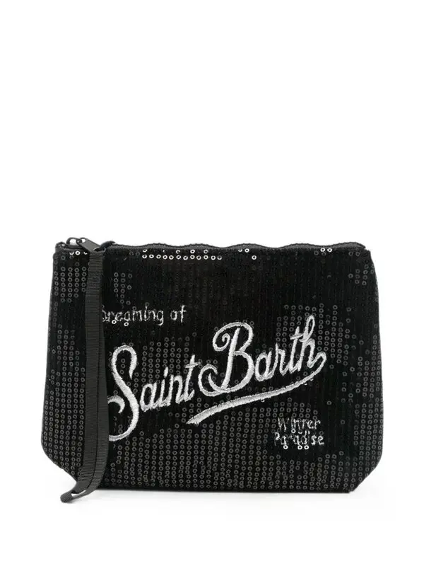 MC2 SAINT BARTH Aline Sequin-embellished Embroidered Clutch Bag
