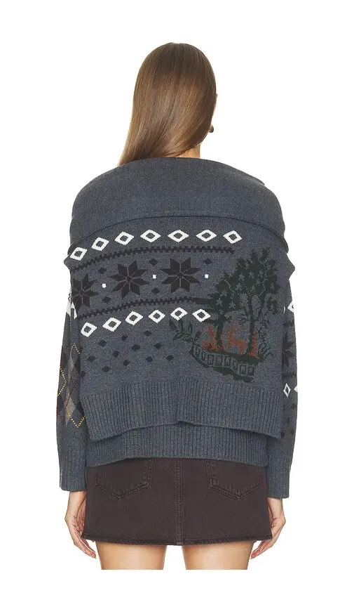 Monse Mixed Fair Isle Crew Neck Sweater With Scarf In . Also