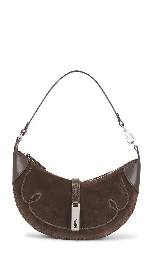 Polo Ralph Lauren Suede Leather Shoulder Bag & Tobacco