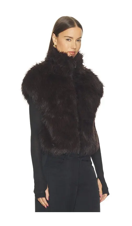 Sanctuary Silky Faux Fur Vest In . Also