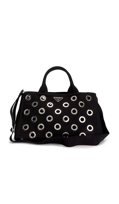 FWRD RENEW Prada Grommet Canapa Tote Bag
