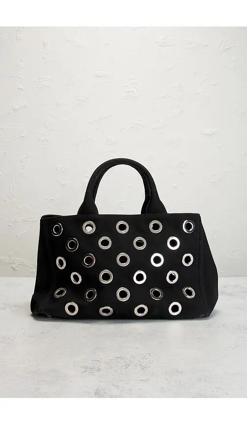 FWRD RENEW Prada Grommet Canapa Tote Bag