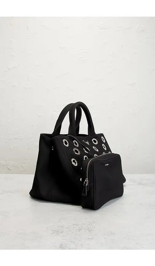 FWRD RENEW Prada Grommet Canapa Tote Bag