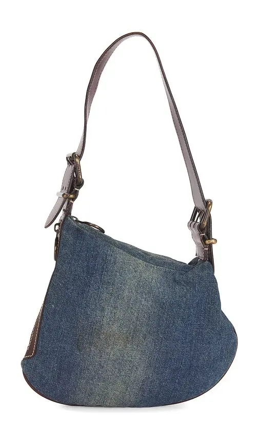 FWRD RENEW Fendi Denim Oyster Shoulder Bag
