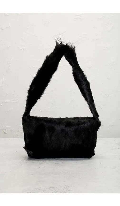 FWRD RENEW Fendi Rabbit & Mink Fur Baguette Shoulder Bag
