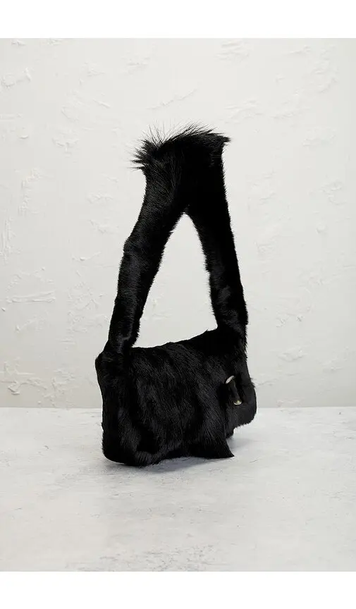 FWRD RENEW Fendi Rabbit & Mink Fur Baguette Shoulder Bag