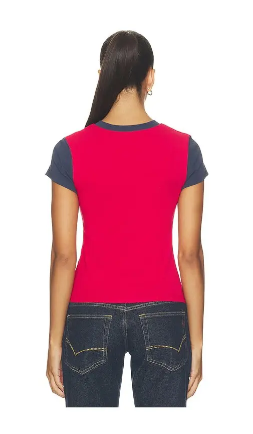 Frankies Bikinis Eva Cotton Ribbed Tee Shirt In . Also