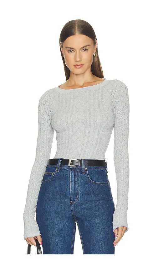 Free People So Soft Seamless Modal Cable Long Sleeve Top In . Also