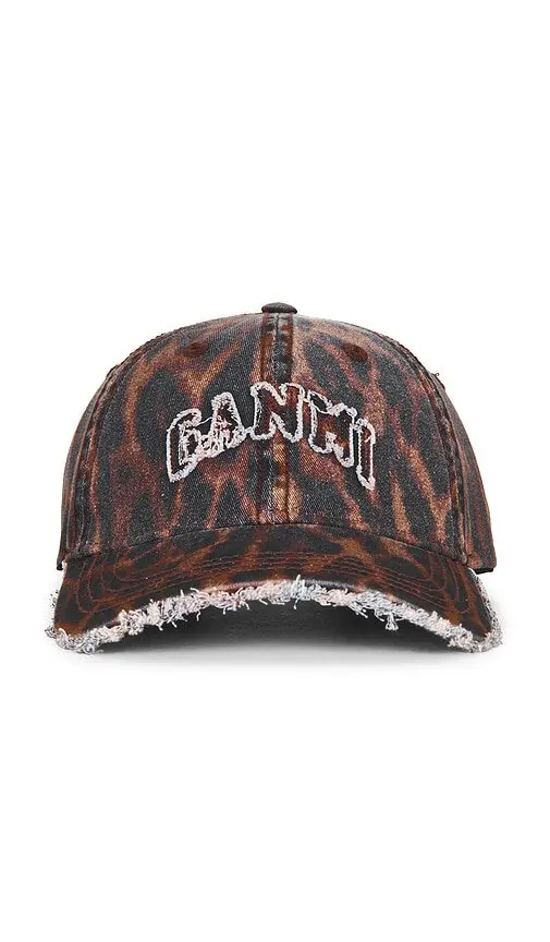 GANNI Printed Washed Cotton Oceliot Leopard - Brown