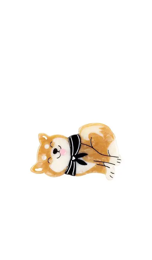 SOLAR ECLIPSE Hand-painted Shiba Inu Claw Hair Clip