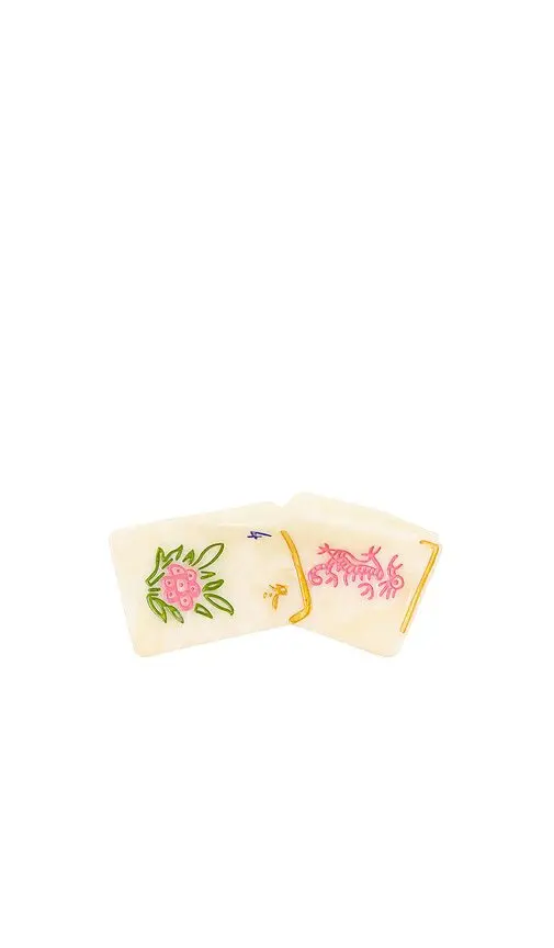 SOLAR ECLIPSE Hand-painted Mini Flower Mahjong Claw Hair Clip