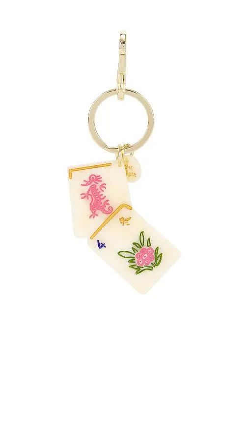 SOLAR ECLIPSE Hand-painted Flower Mahjong Bag Charm & Keychain