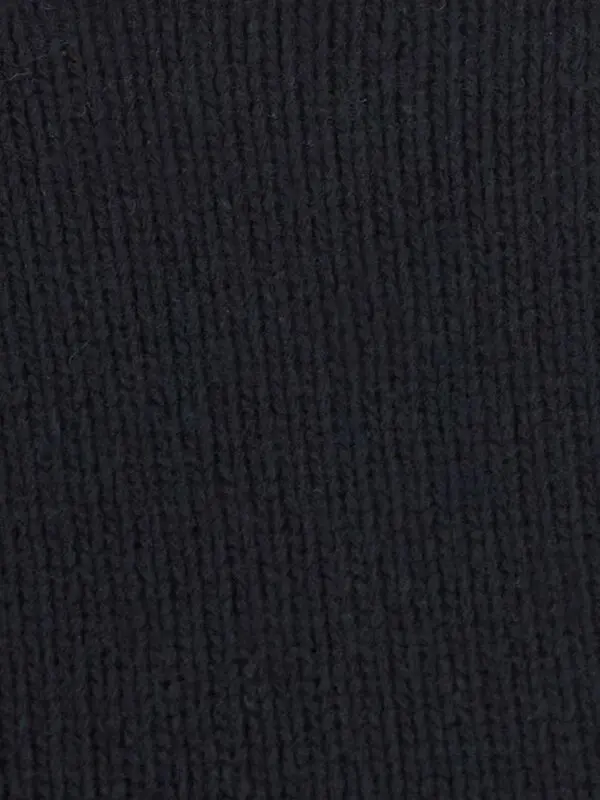 TWINSET Slim Fit Floral Detail Wool Blend Knit Mini Dress - Black