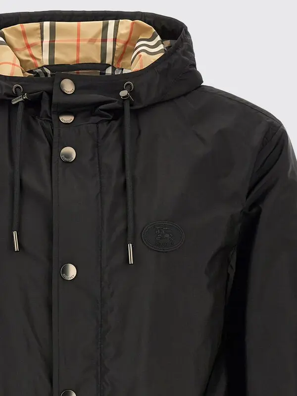 Burberry Technical Fabric Windbreaker Jacket With Hood And Zip Closure