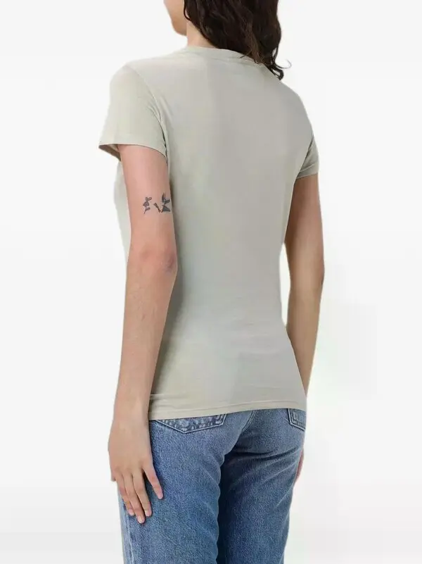 Armani Exchange Sequin-logo T-shirt - Neutrals