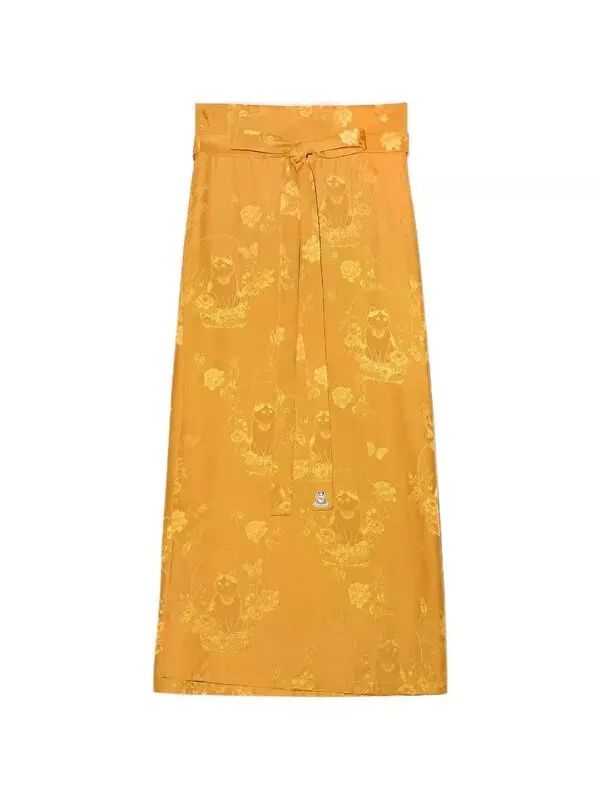 Shanghai Tang Chubby Jacquard Wrap Maxi Skirt