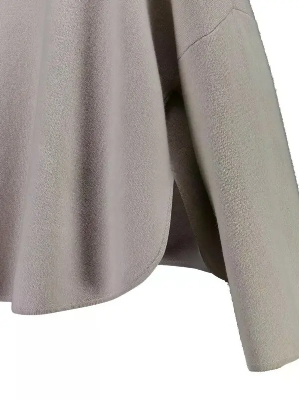 ALLUDE Mock-neck Dropped-shoulder Sweater