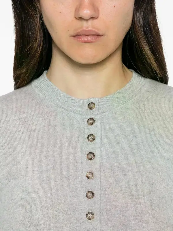 Alpha Studio Button-up Crew-neck Cardigan