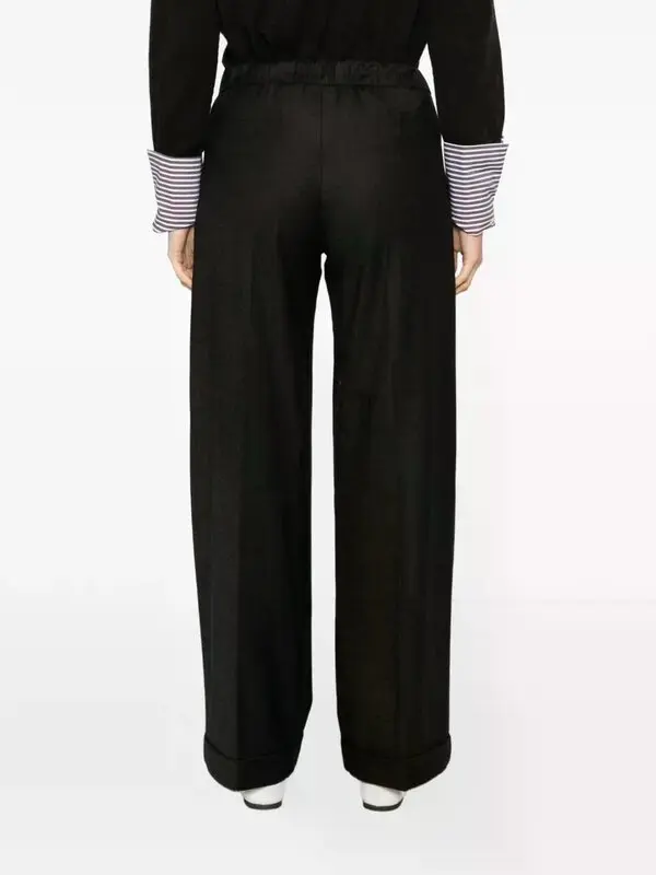 WHYCI Turn-up-cuff Wide-leg Trousers