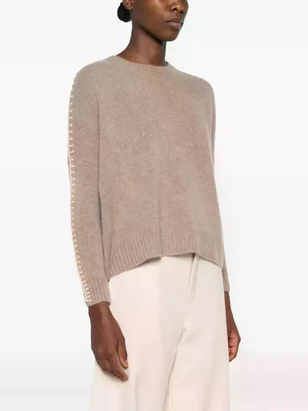 KUJTEN Amea Whipstitch-trim Cashmere Sweater