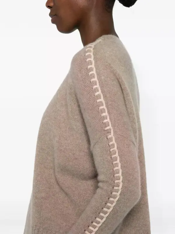 KUJTEN Amea Whipstitch-trim Cashmere Sweater