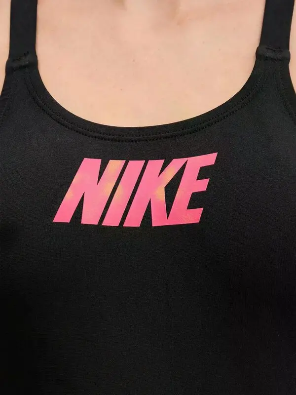 Nike Logo-print Racerback Swimsuit - Black