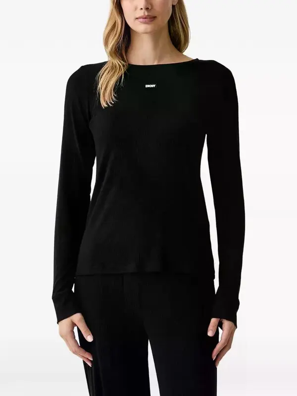 Dkny Ribbed Logo-patch Pajama Set