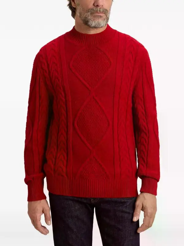 Woolrich Cable-knit Mock-neck Sweater