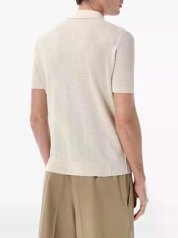 ROBERTO COLLINA Mesh-knit Polo Shirt