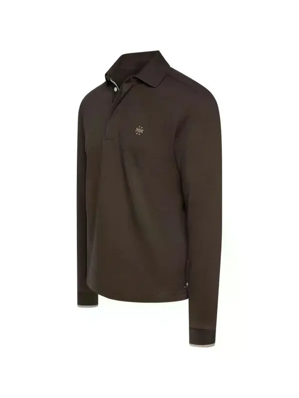 JACOB COHЁN Long-sleeve Logo-embroidered Polo Shirt