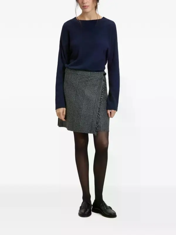 Woolrich Check-pattern Fringed Mini Skirt