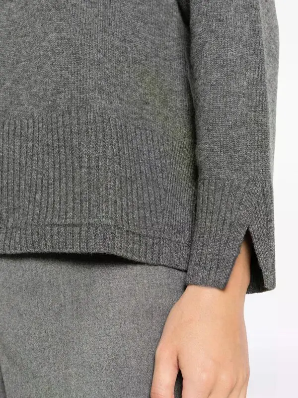 Alpha Studio Ribbed-trim Slit-cuff Sweater
