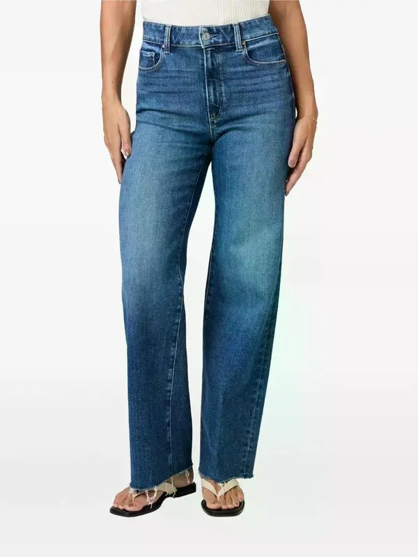 Paige Anessa Raw-hem Wide-leg Jeans - Blue