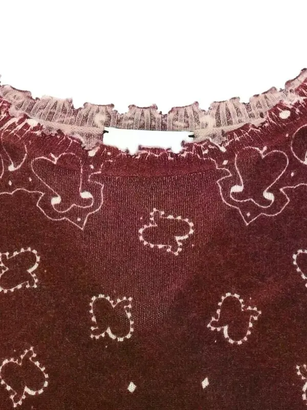 KUJTEN Bandana-print Distressed Sweater