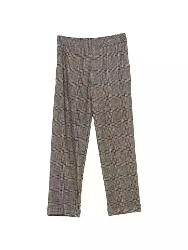 WHYCI Check-pattern Turn-up Trousers