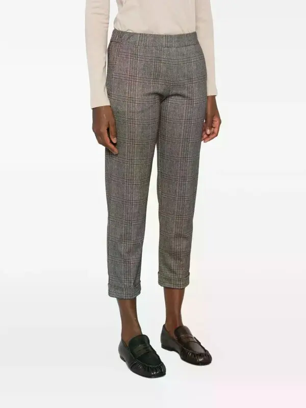 WHYCI Check-pattern Turn-up Trousers