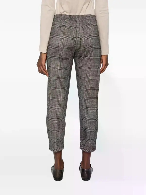 WHYCI Check-pattern Turn-up Trousers