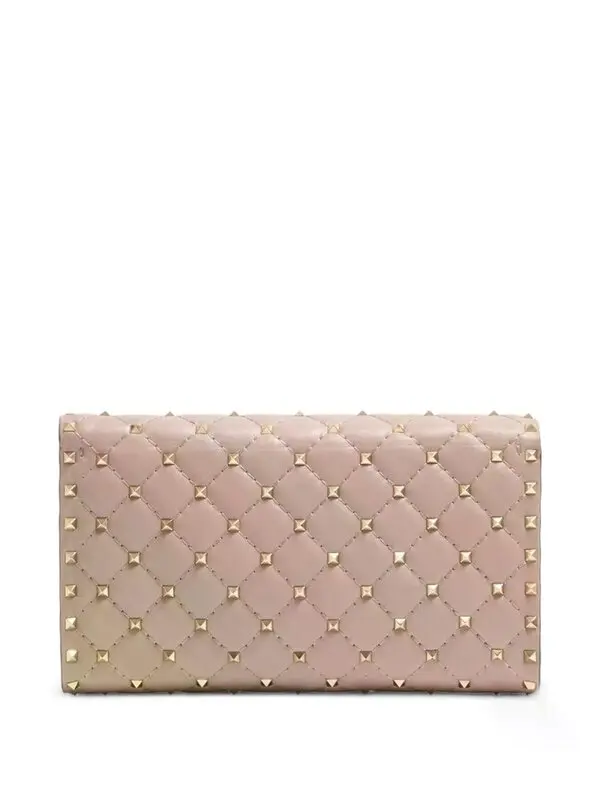 Valentino Garavani Rockstud Spike Nappa Leather Cross Body Clutch Bag - Pink