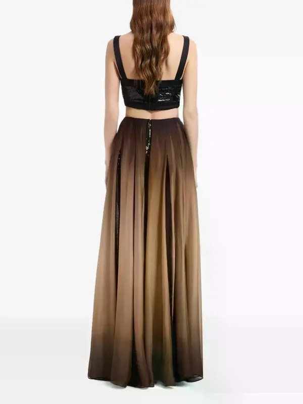Elie Saab Sequin-embellished Gradient-effect Maxi Skirt